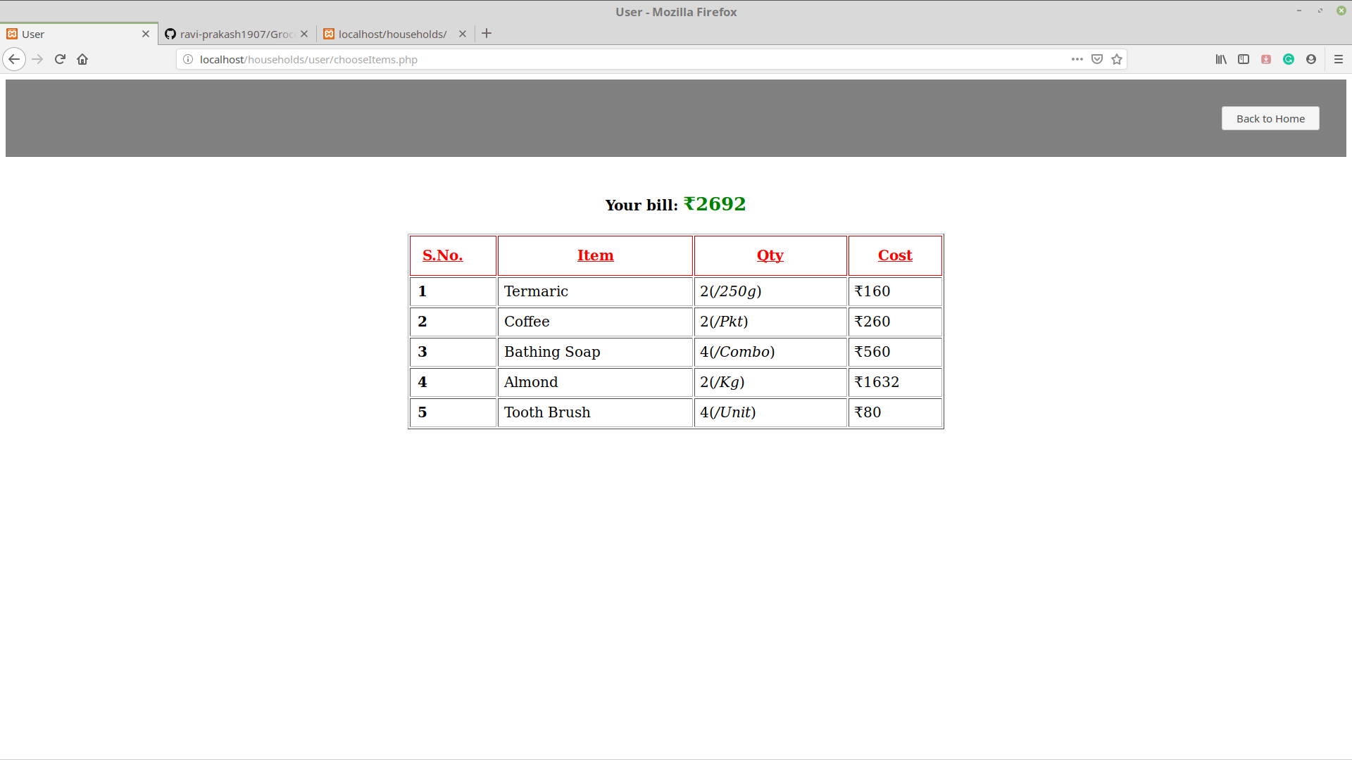 Grocery List Generator Grocery List Generator
