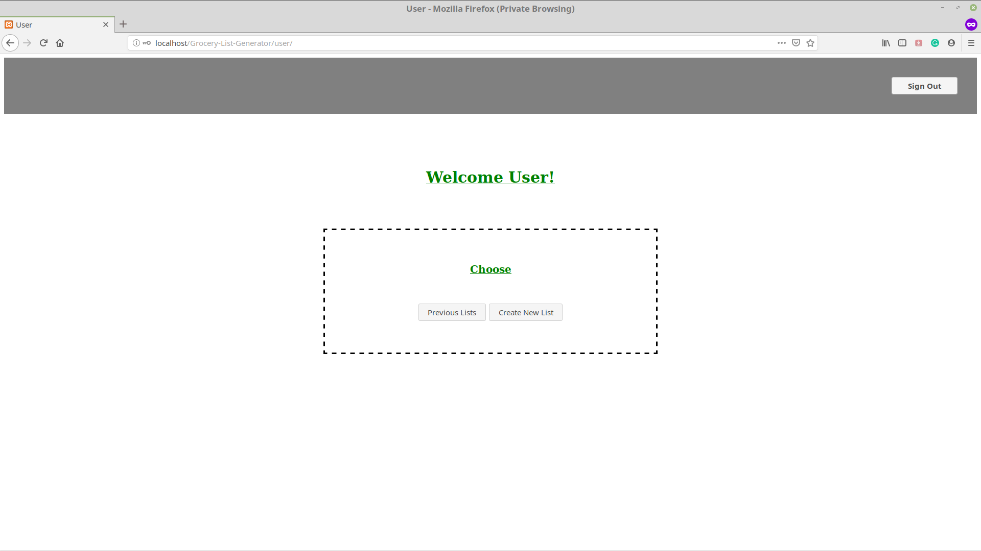 Grocery List Generator Grocery List Generator